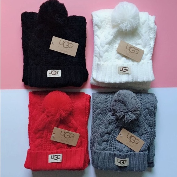 UGG | Accessories | Only Set Left New Red Ugg Scarf And Beanie Sets ...